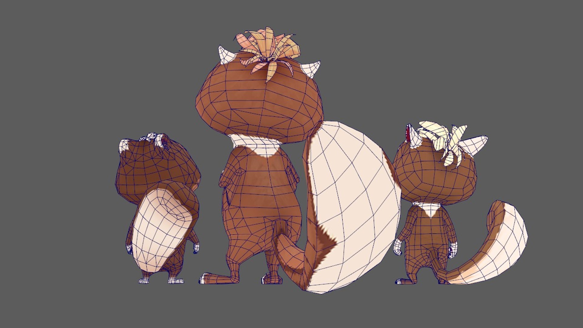 Squirrels Pack Animations 3D Model - TurboSquid 1634924