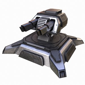 3d model turret base sci-fi
