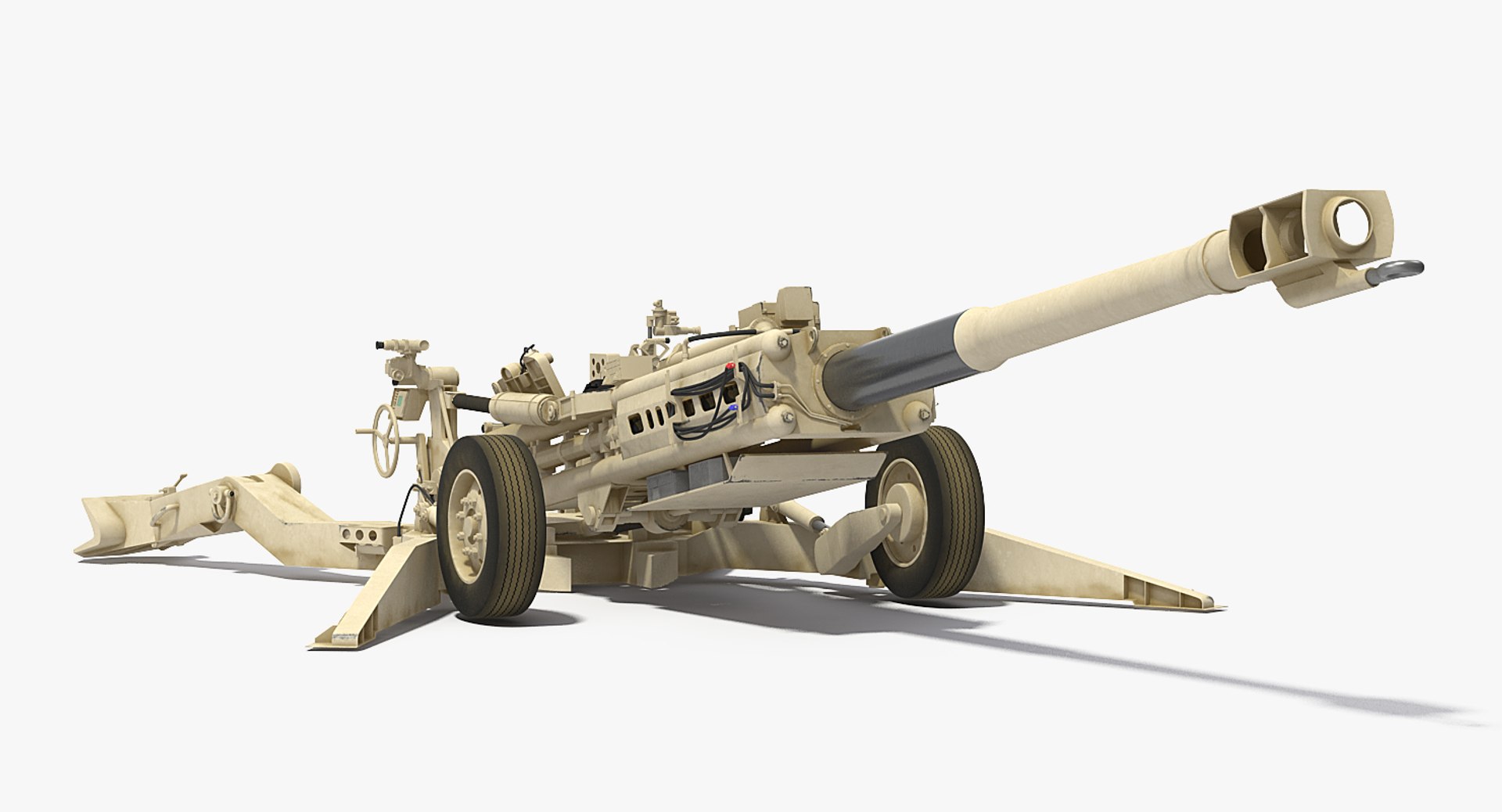 3D m777 howitzer 155mm desert model - TurboSquid 1325781