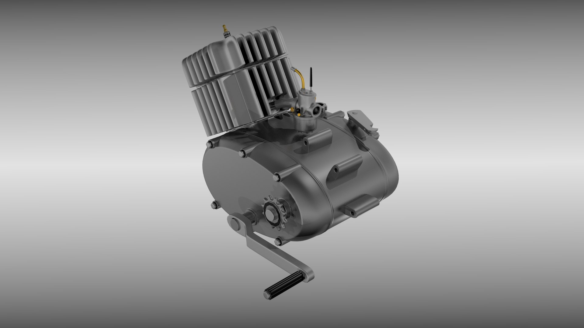 Stroke Moped Engine Piston Obj