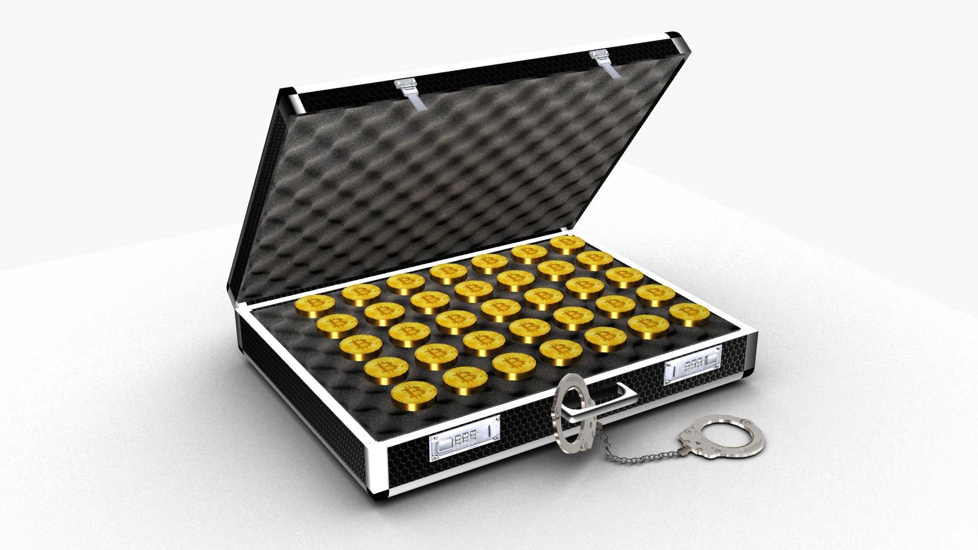 3D Suitcase With Bitcoins - TurboSquid 1808685