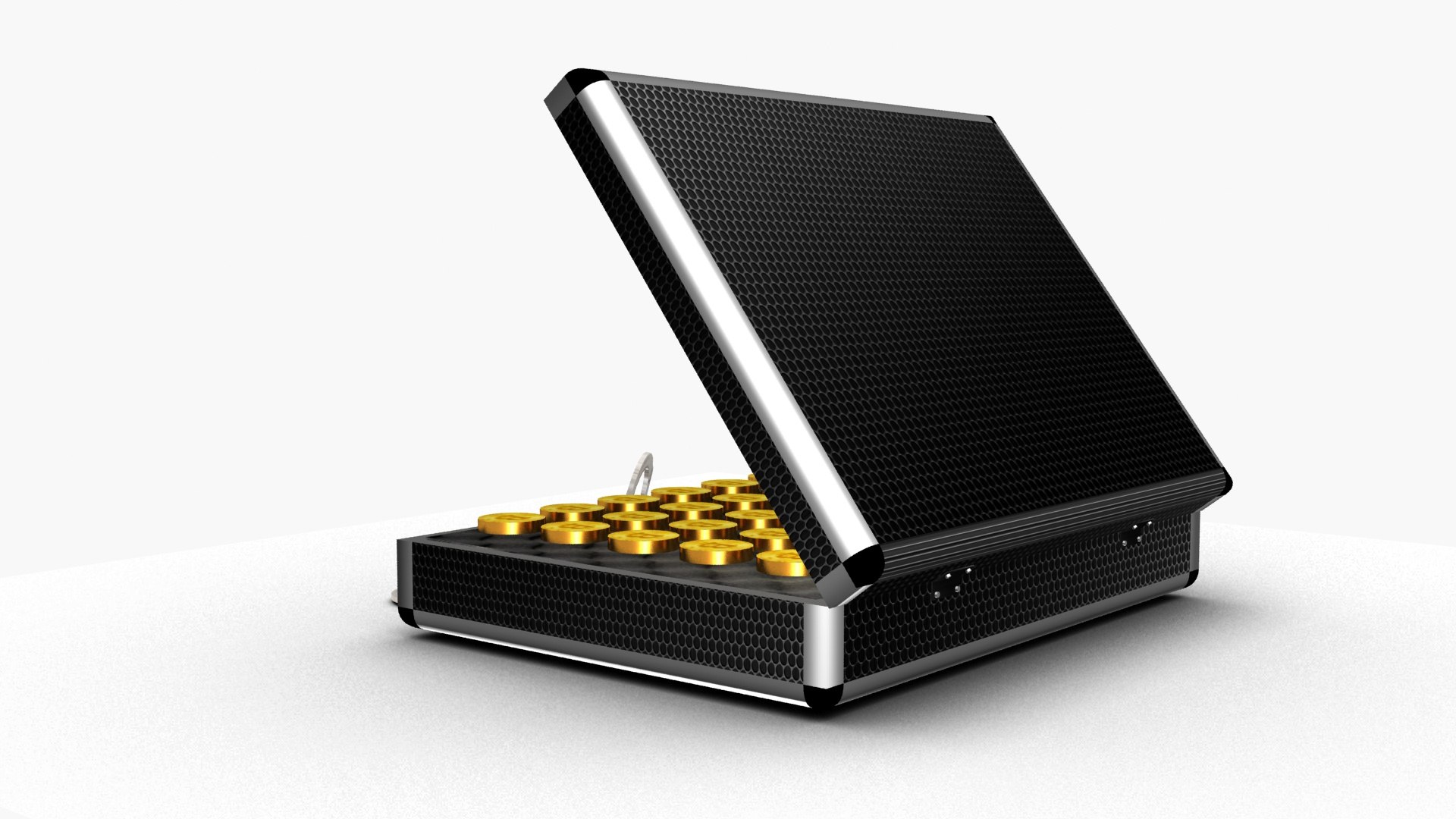 3D Suitcase With Bitcoins - TurboSquid 1808685