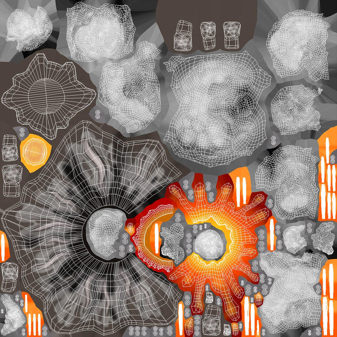 3D Gray Stylized Erupting Volcano With Lava And Smoke - TurboSquid 2265710
