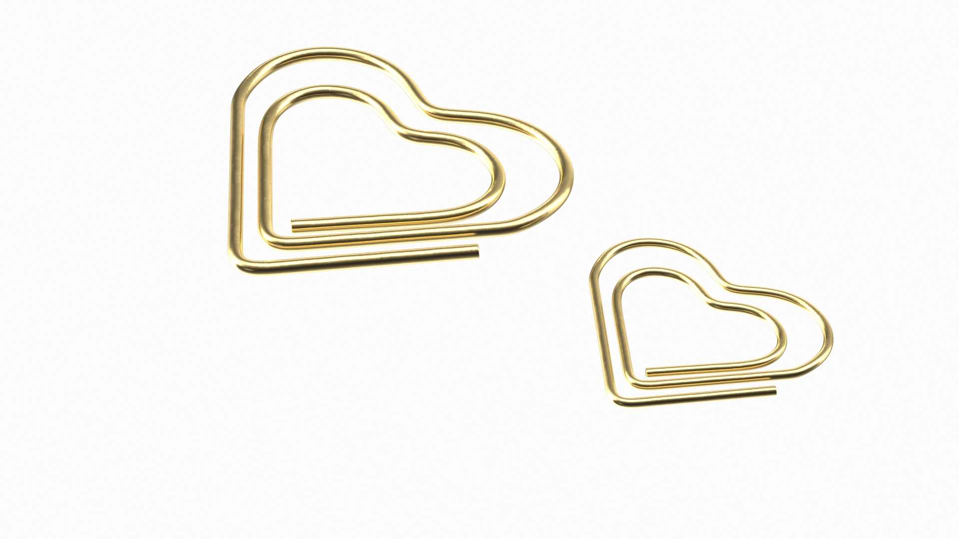 3D Model Paper Clip Heart Shape Gold - TurboSquid 1861436