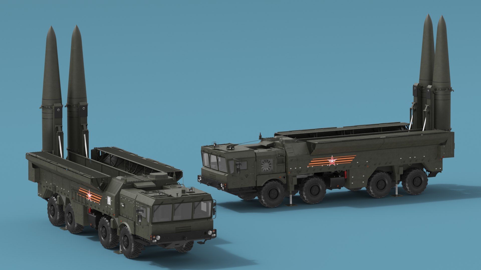 Tactical Missile System Iskander SS-26 Stone Rigged For Cinema 4D 3D ...