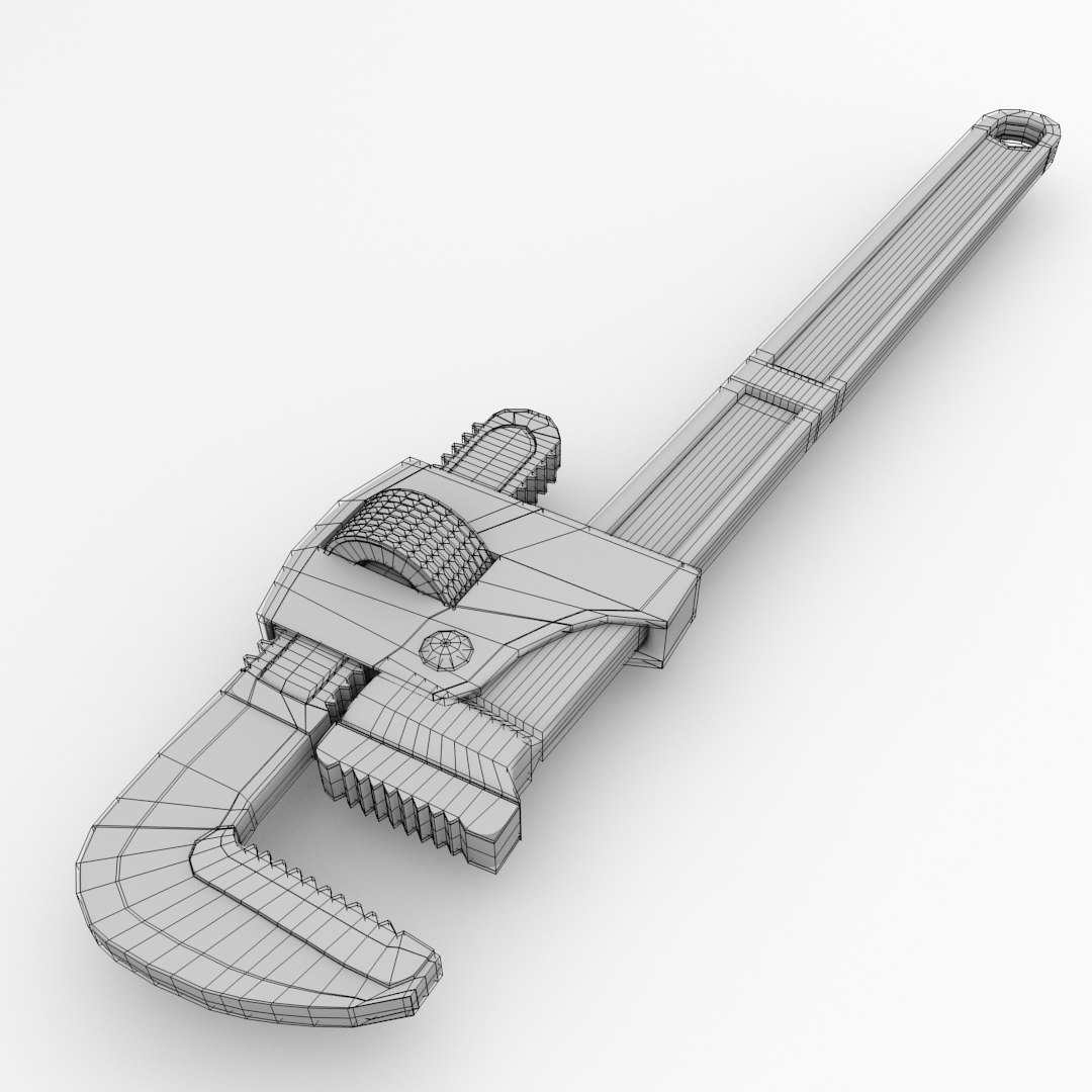 Adjustable Pipe Wrench 3d 3ds