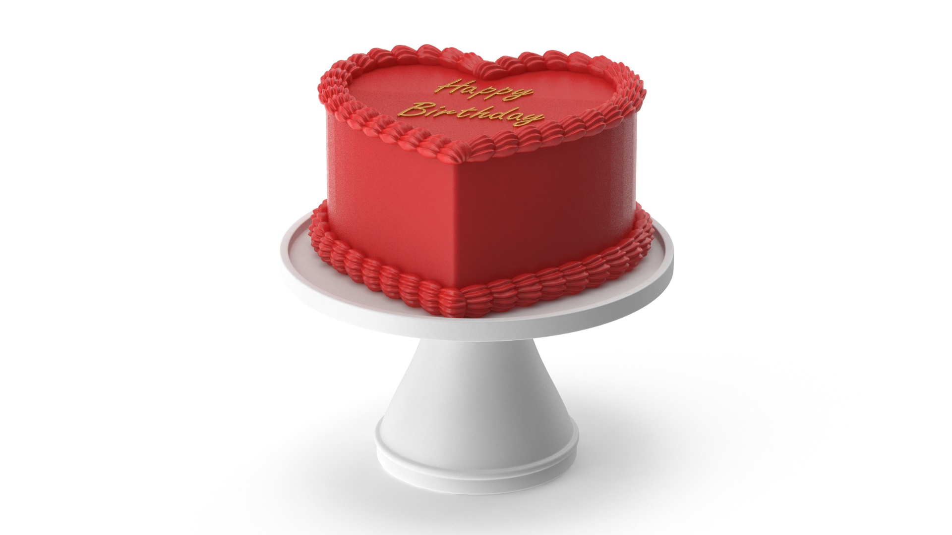 3D Heart Shape Birthday Cake - TurboSquid 1813380