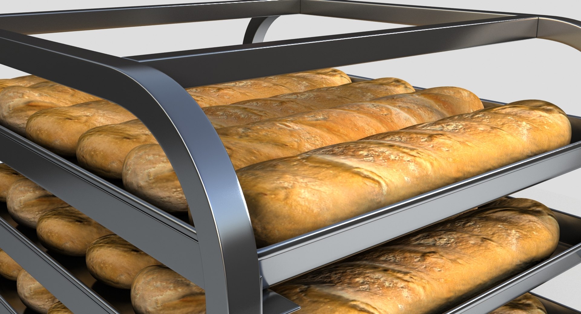 3d Obj Commercial Bread Rack
