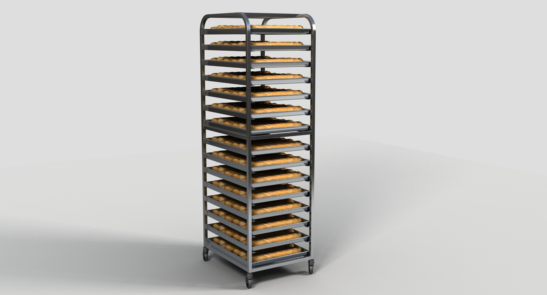 3d obj commercial bread rack
