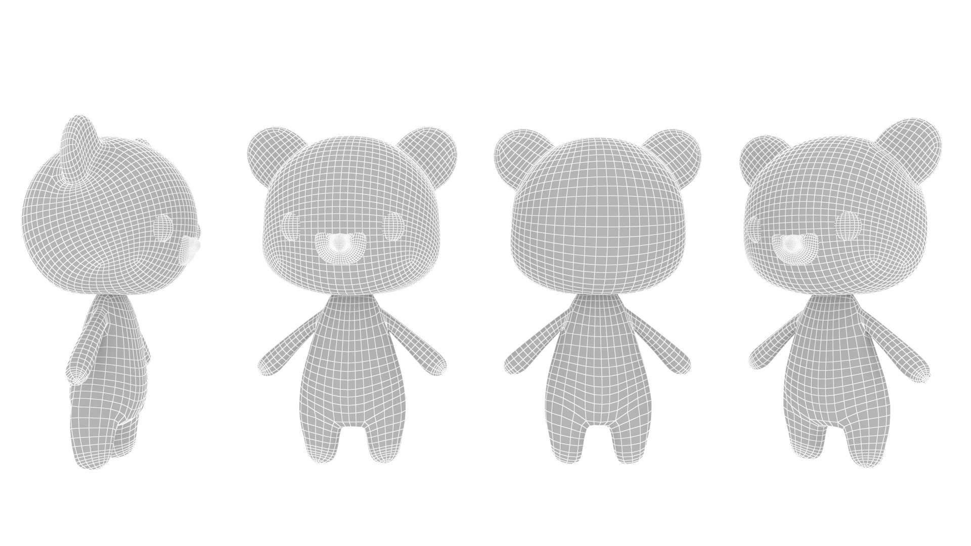 3D Cartoon Panda V002 Character Model - TurboSquid 2101805