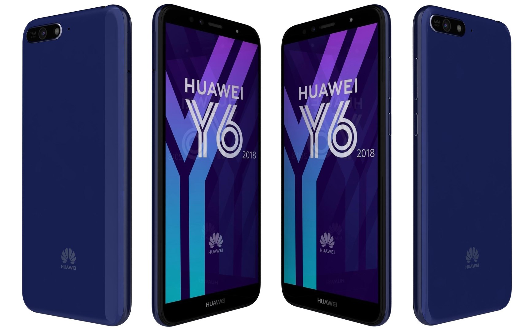 Huawei Y6 2018 Blue 3D Model - TurboSquid 1302716