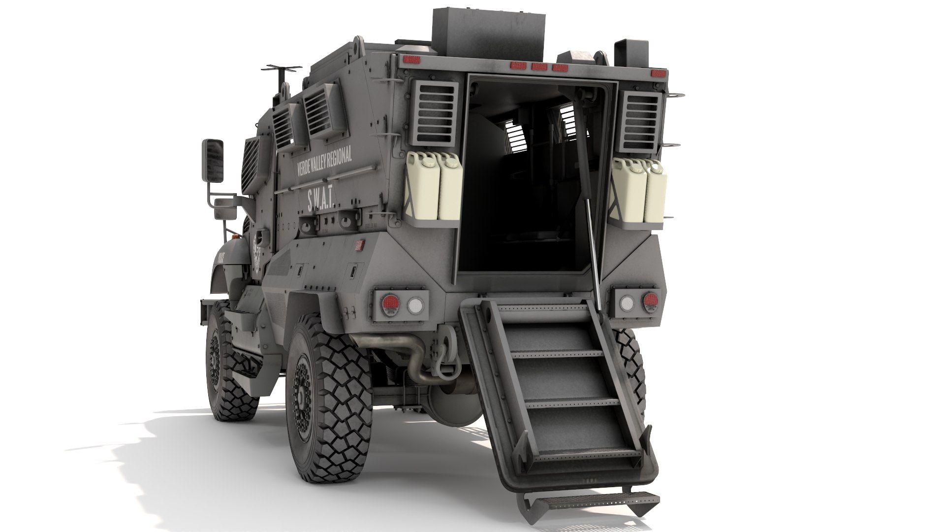 3D Police SWAT Armored Vehicle Grey Rigged For Cinema 4D Model ...