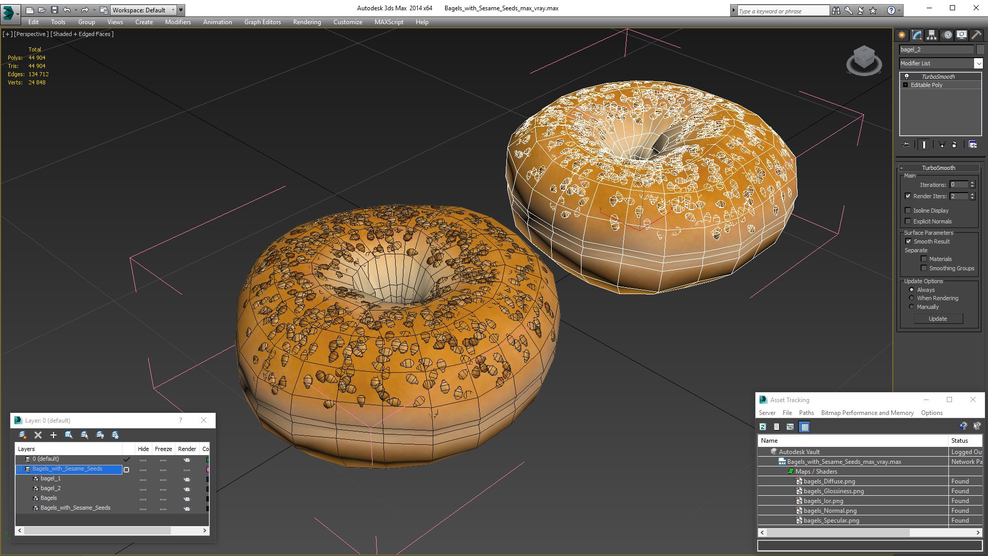 3D Bagels With Sesame Seeds Model - TurboSquid 2040990