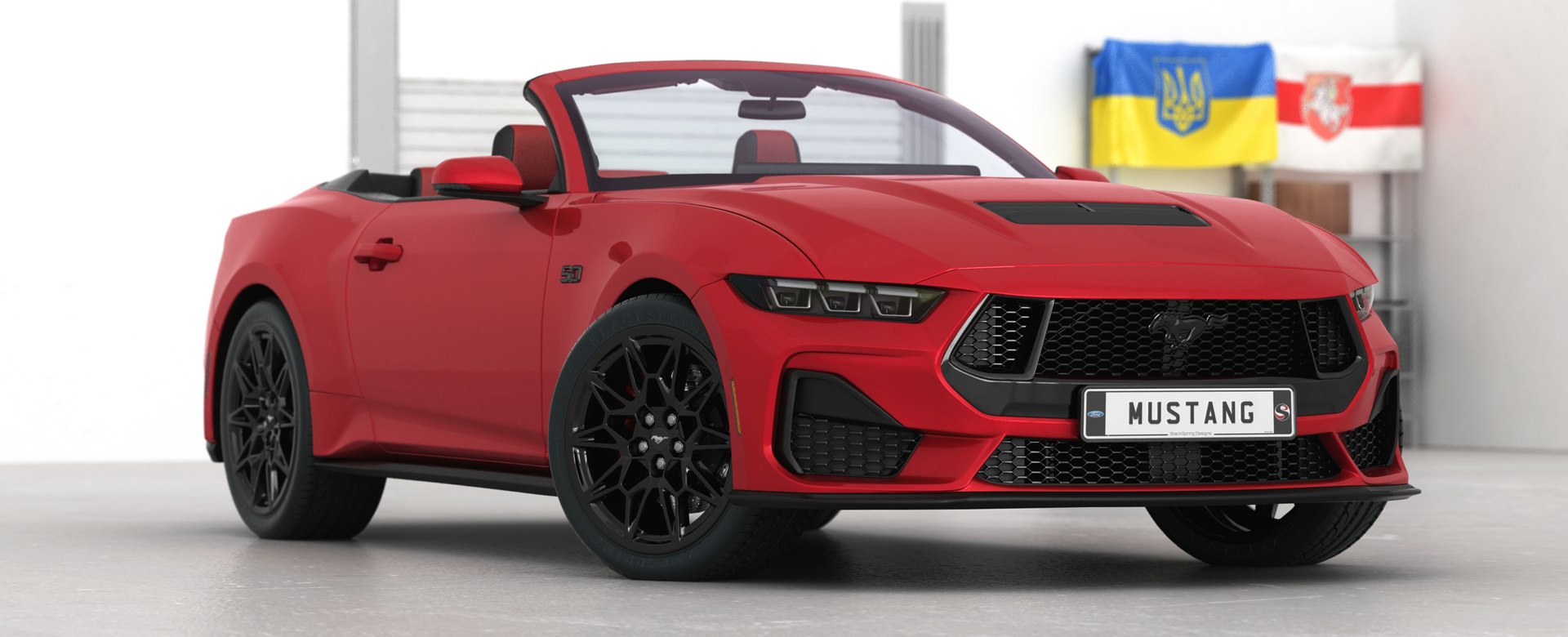 3D model Ford Mustang GT Convertible 2024 Opening doors and trunk ...