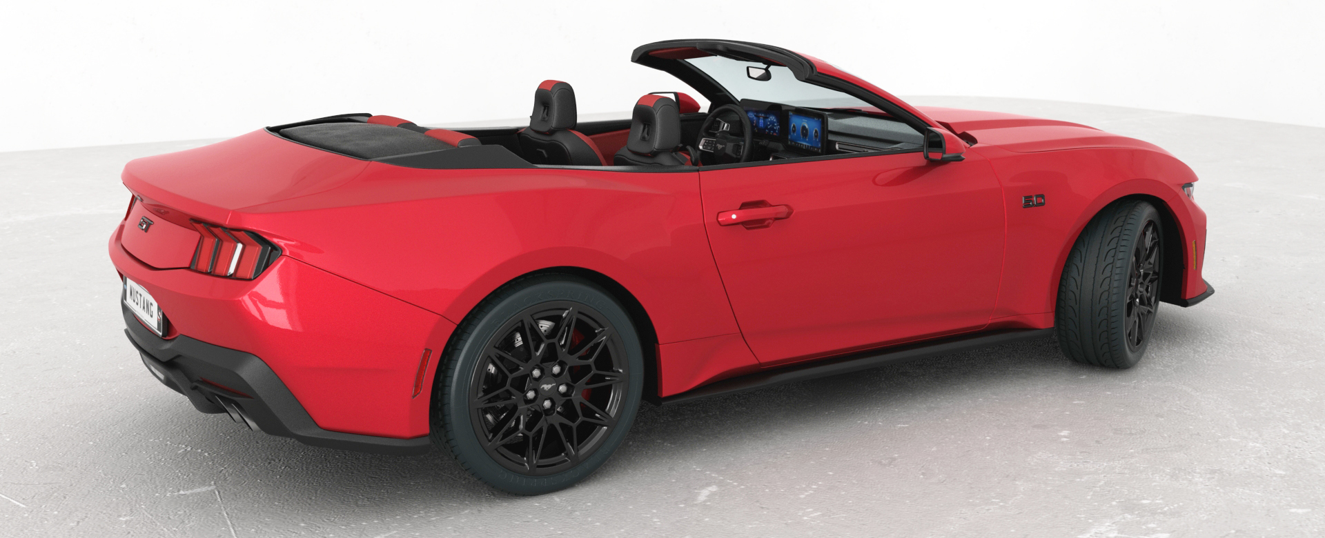 3D model Ford Mustang GT Convertible 2024 Opening doors and trunk ...