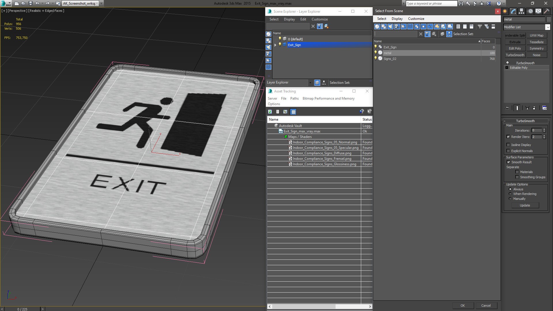 3D Exit Sign - TurboSquid 2037619