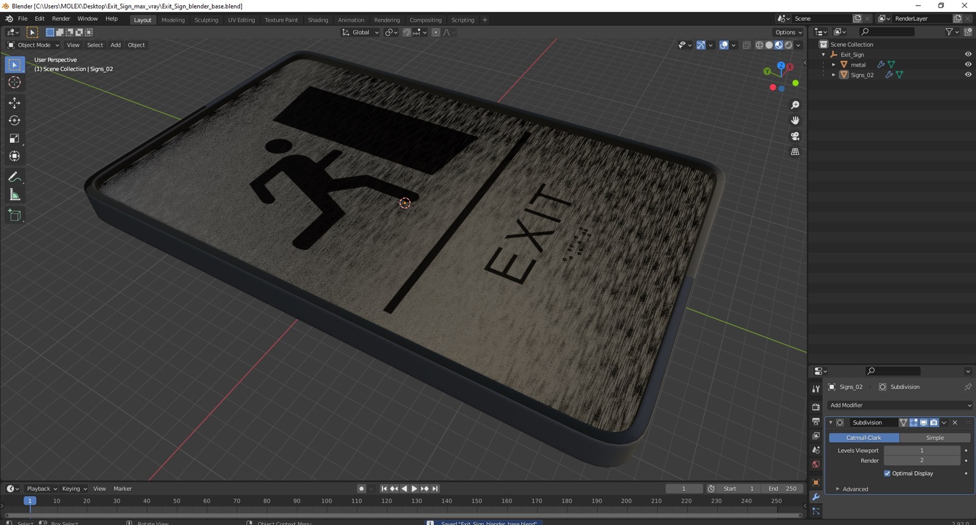 3D Exit Sign - TurboSquid 2037619