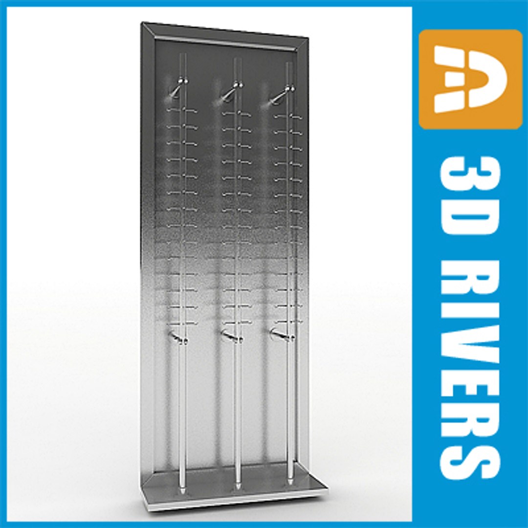 3d model metallic glasses rack display