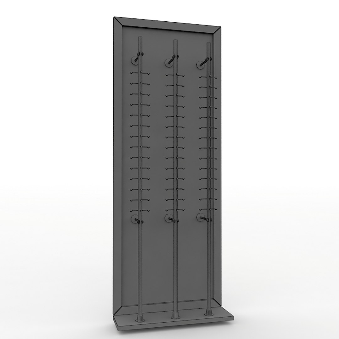 3d Model Metallic Glasses Rack Display