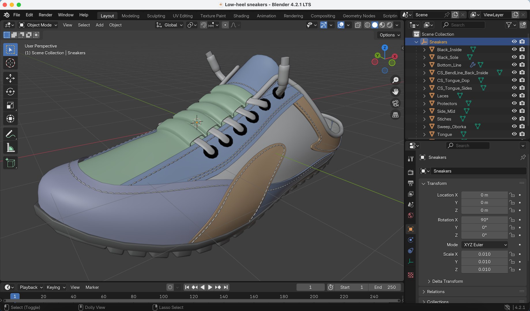 Low-heel Sneakers 3D Model - TurboSquid 2286929