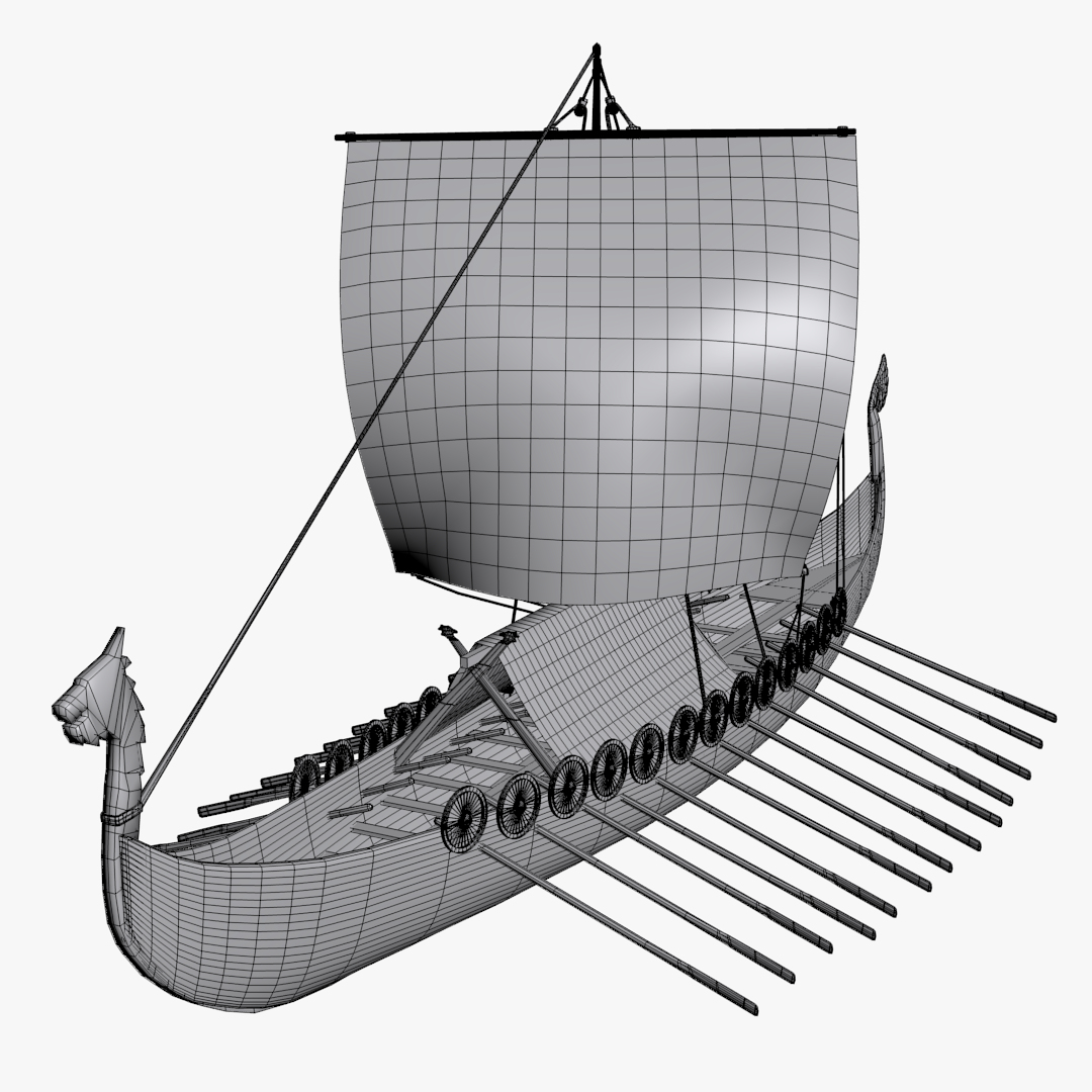 3d viking ship drakkar