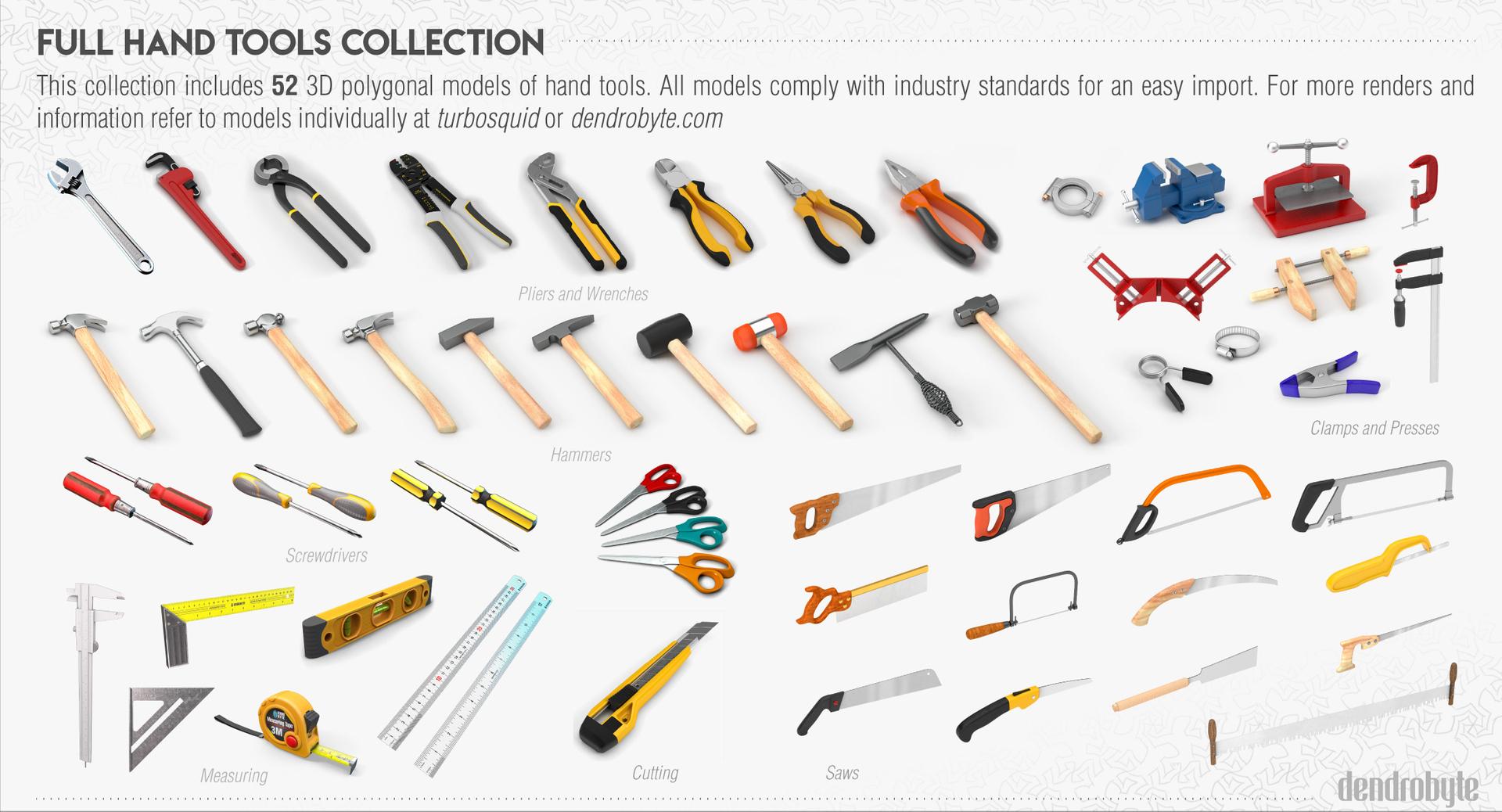 Hand tools 3D model - TurboSquid 1711150