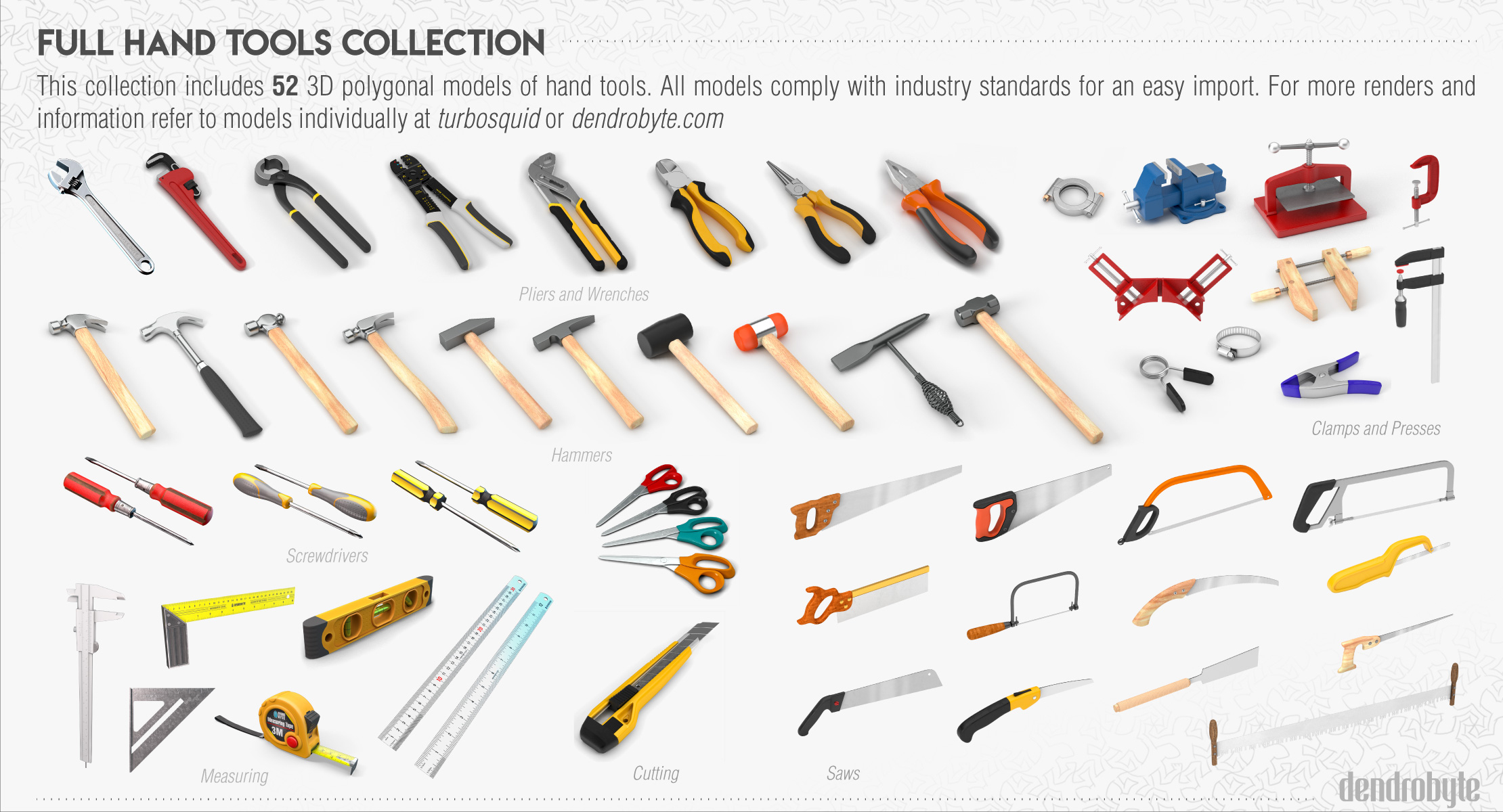 Hand tools 3D model - TurboSquid 1711150