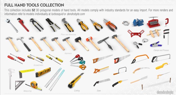 Hand tools 3D model - TurboSquid 1711150