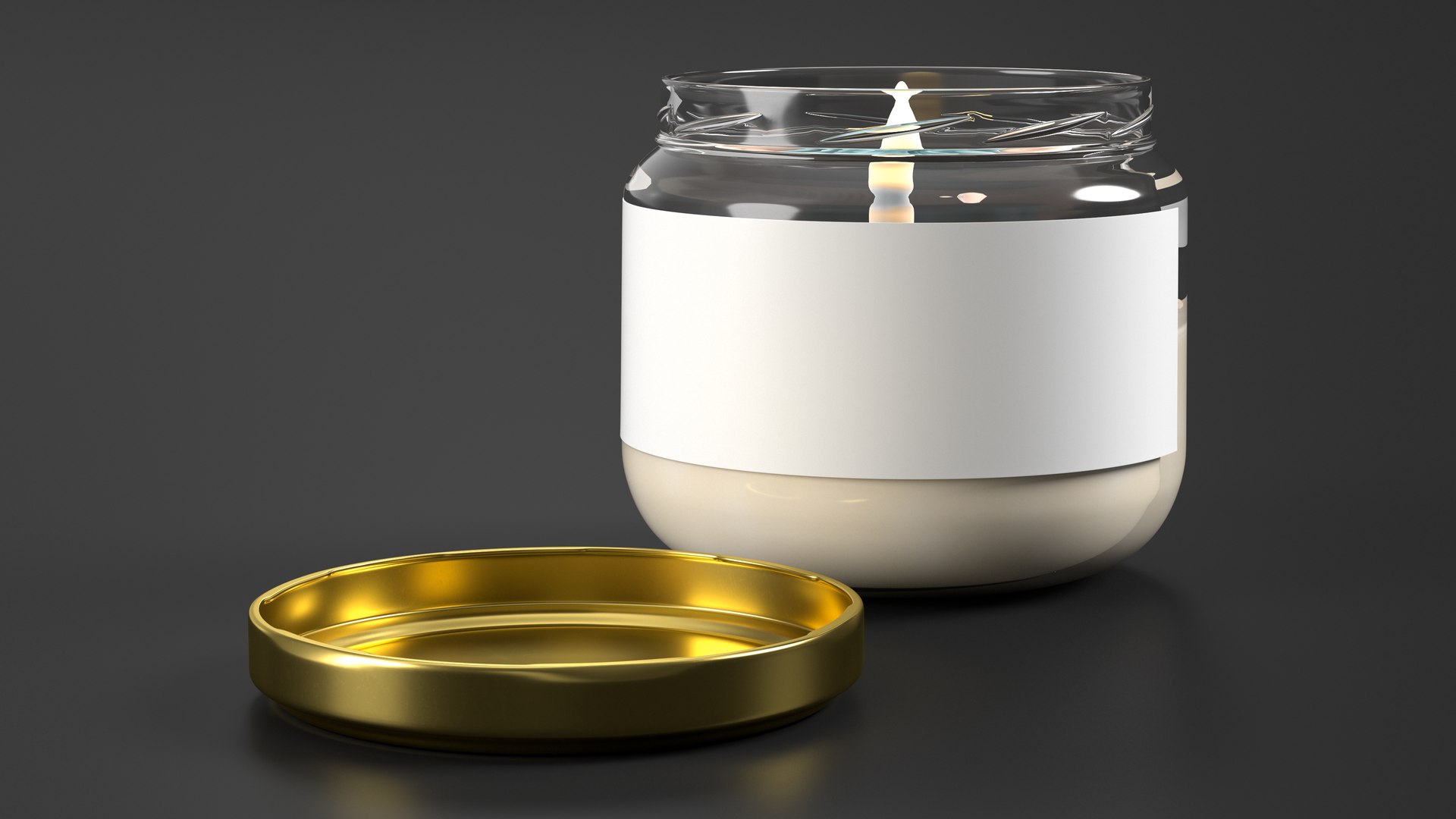 Glass Jar Candle Fire Burns With Cover 3D Model - TurboSquid 2222845