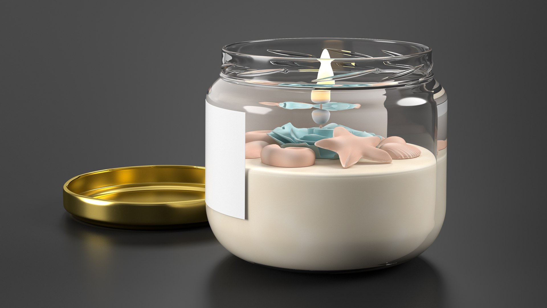 Glass Jar Candle Fire Burns With Cover 3D Model - TurboSquid 2222845