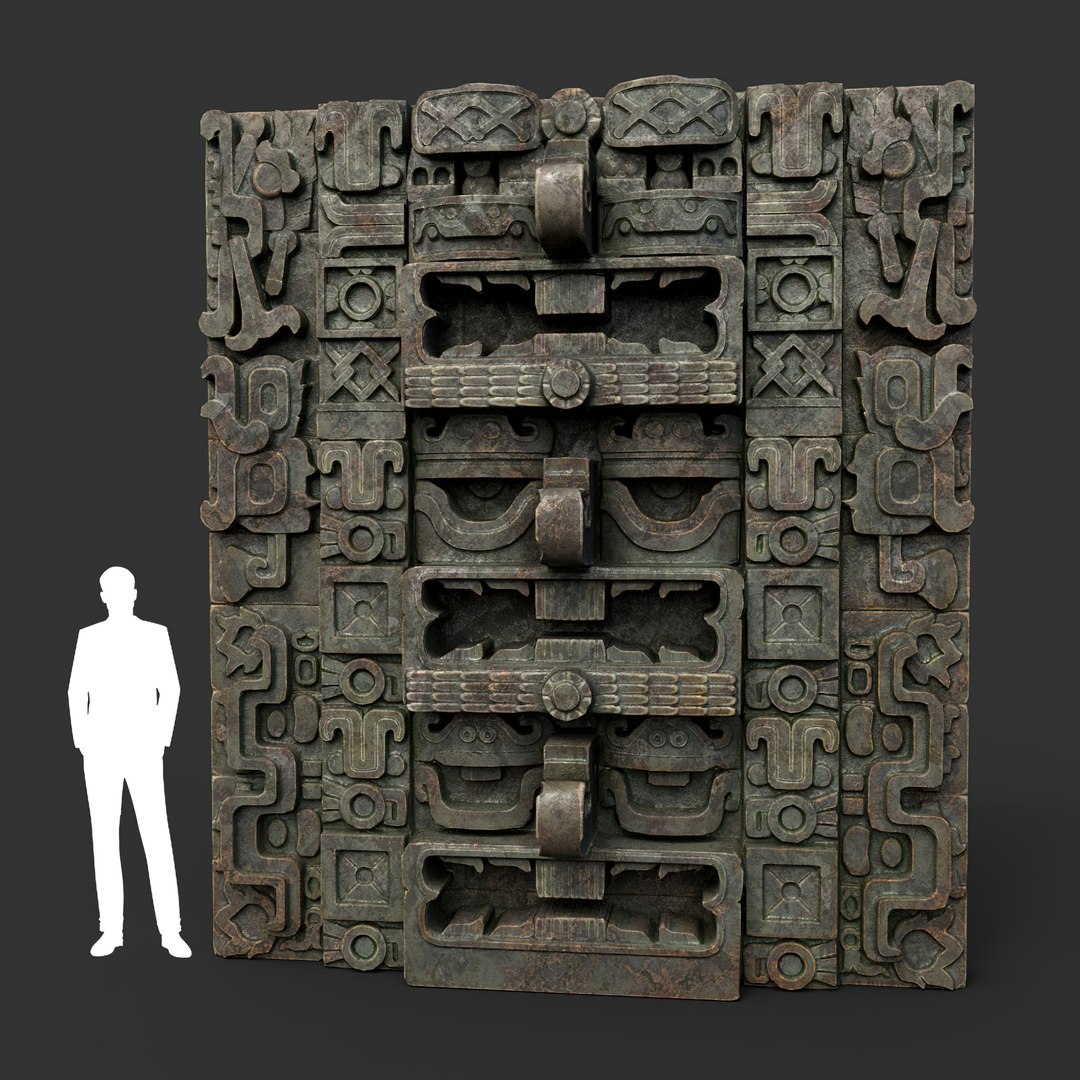 3D Low Poly Mayan Inca Aztec Wall Modular Pack Mossy 210616 Model ...