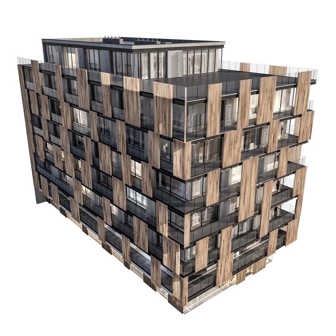 3D Modern Residential Building 04 At Night - TurboSquid 1903501