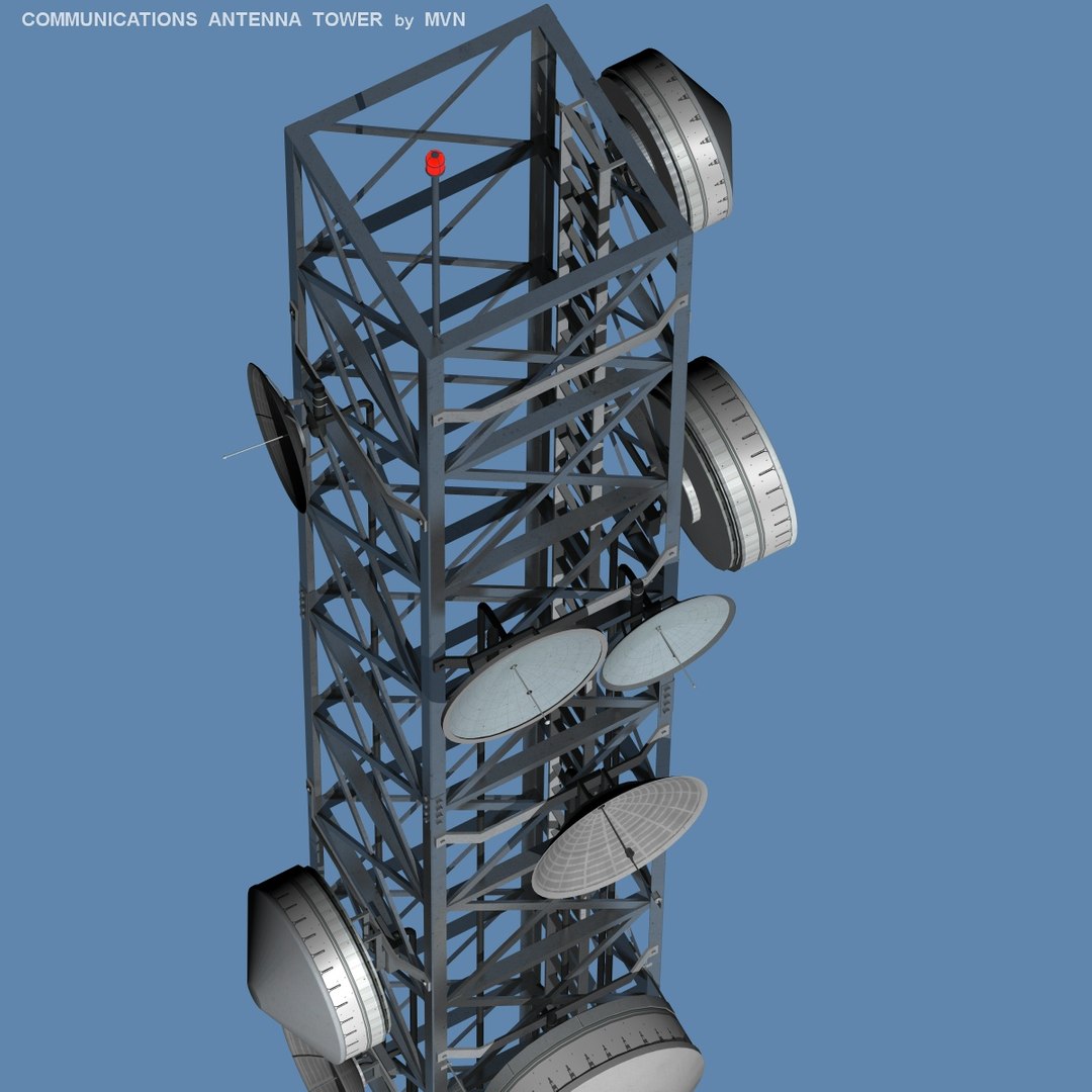 antenna tower communications 3d xsi