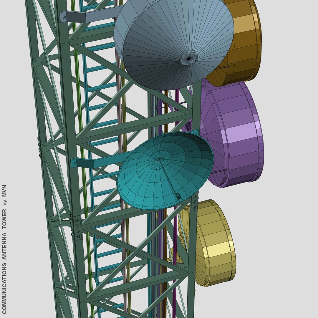antenna tower communications 3d xsi