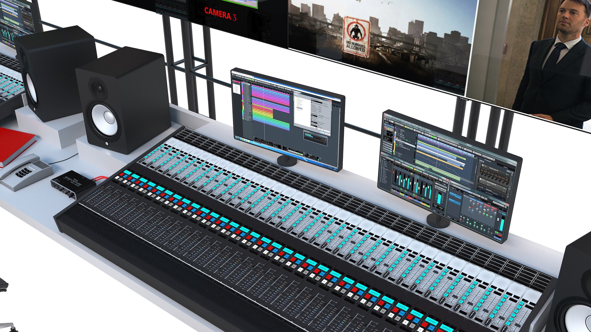 Television Broadcast Control Panel 3D Model - TurboSquid 1803435