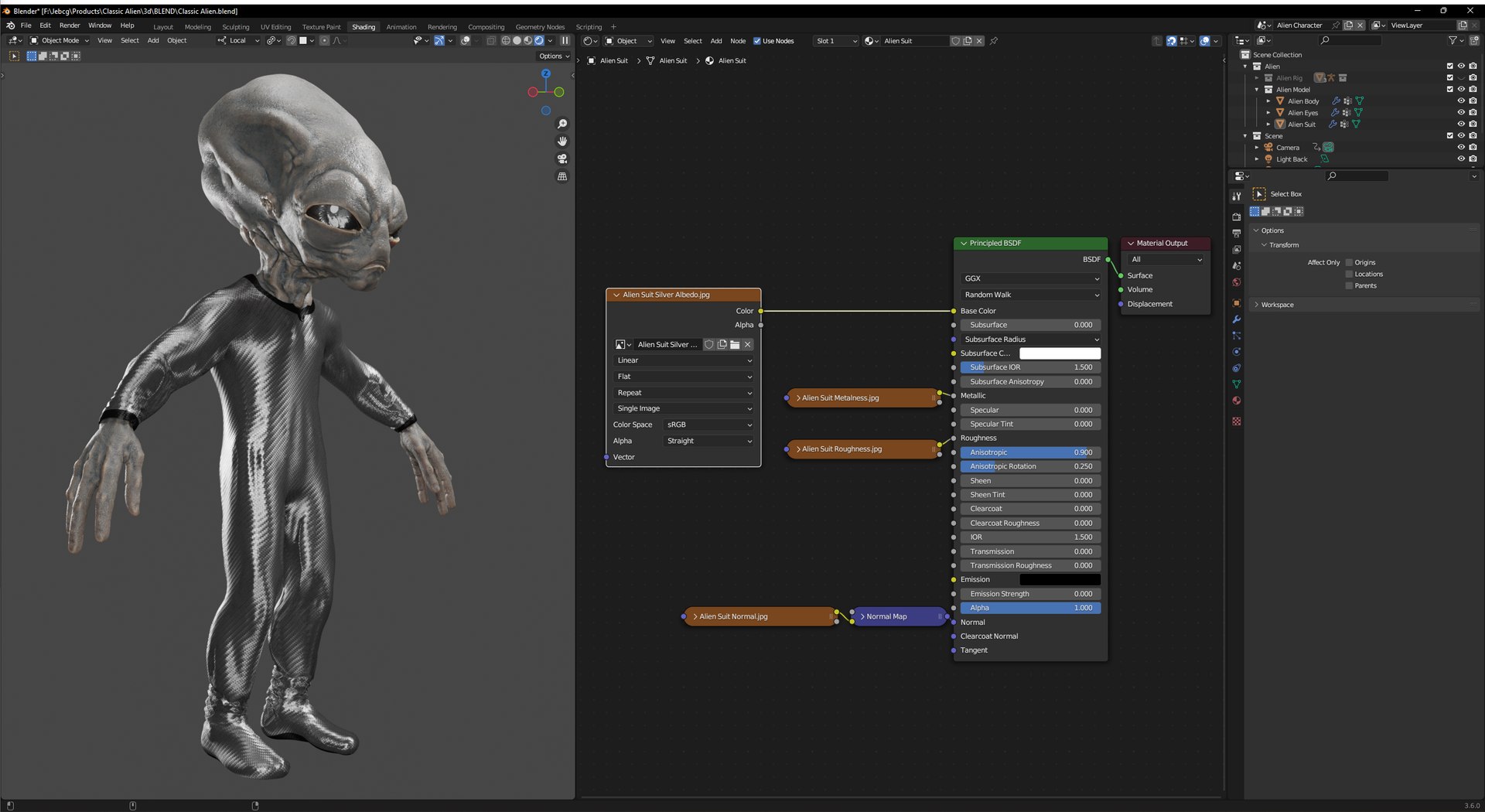 3D Classic Alien model - TurboSquid 2139080