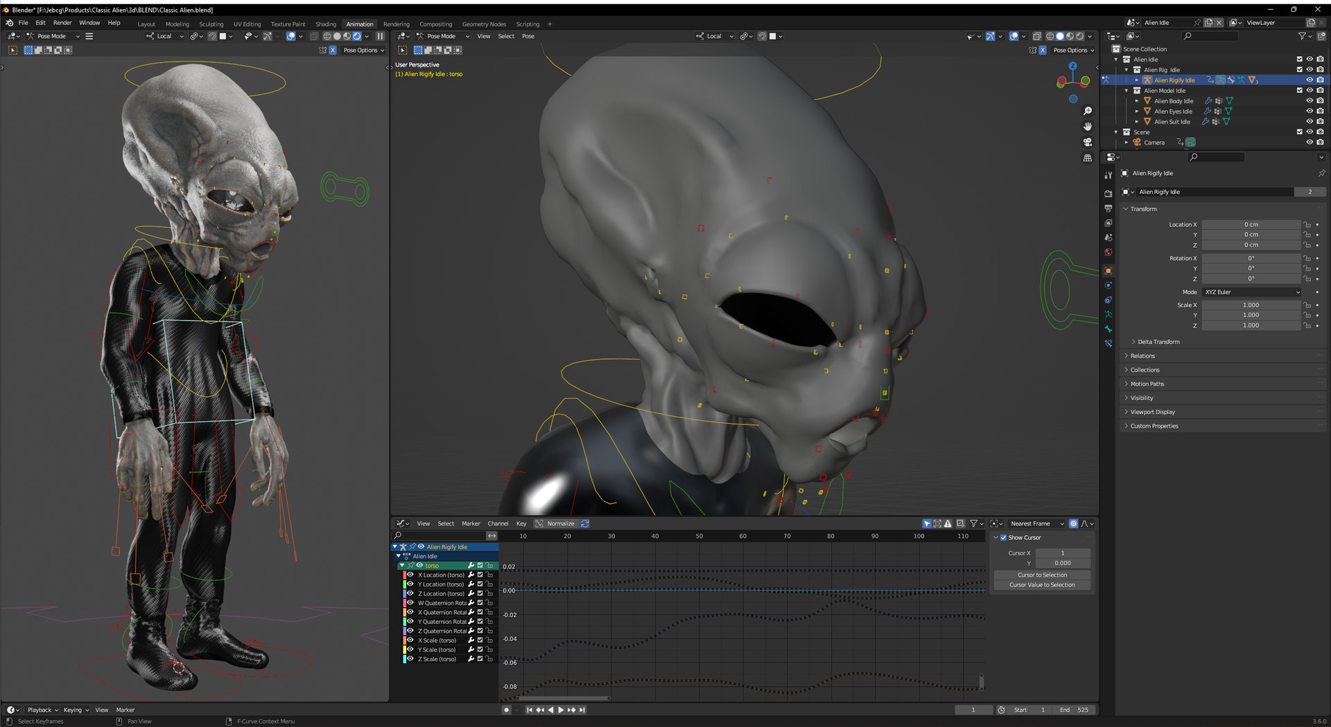 3D Classic Alien model - TurboSquid 2139080