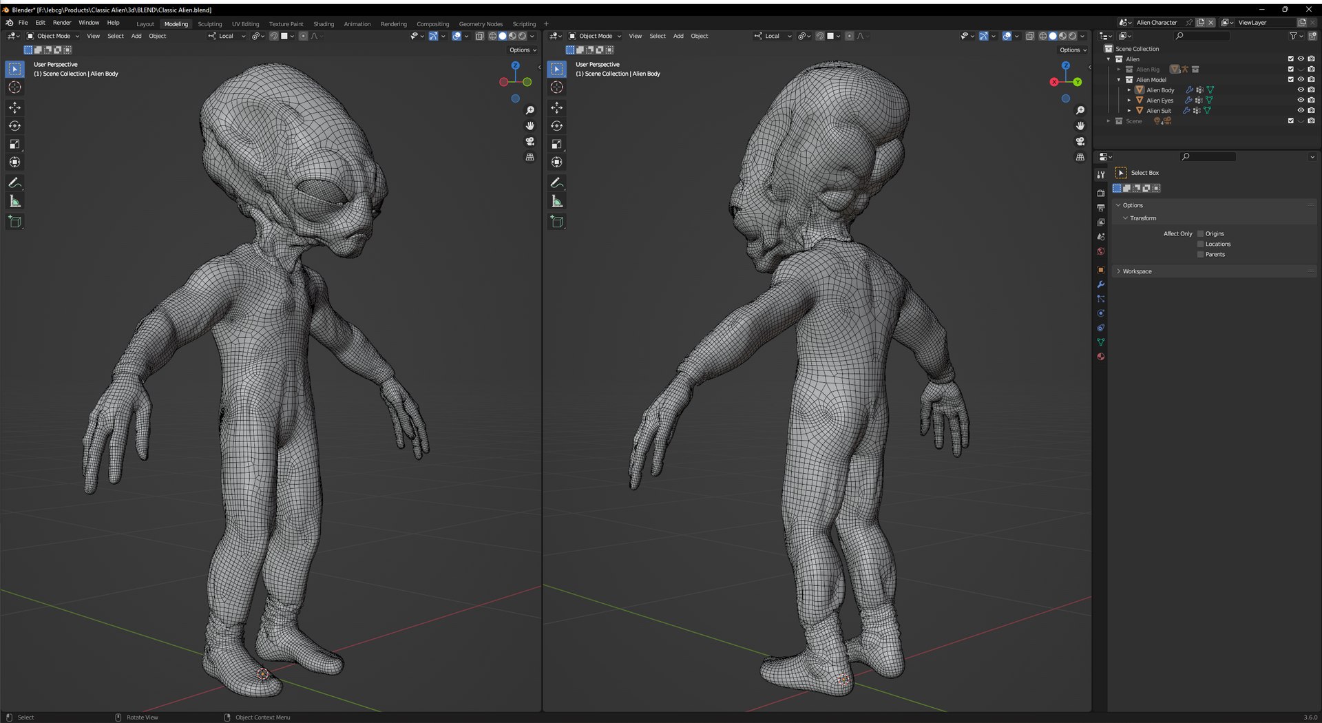 3D Classic Alien Model - TurboSquid 2139080