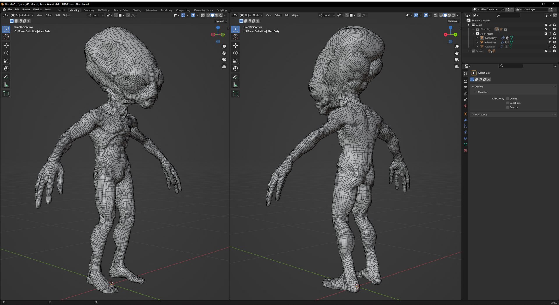 3D Classic Alien Model - TurboSquid 2139080