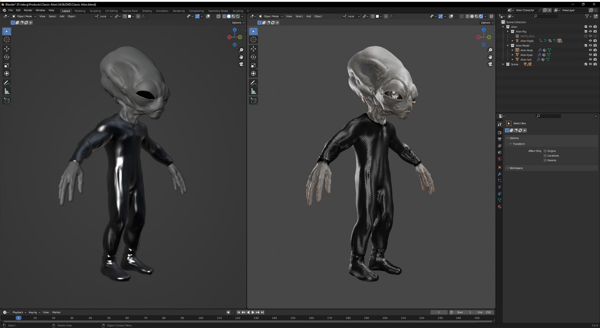 3D Classic Alien Model - TurboSquid 2139080