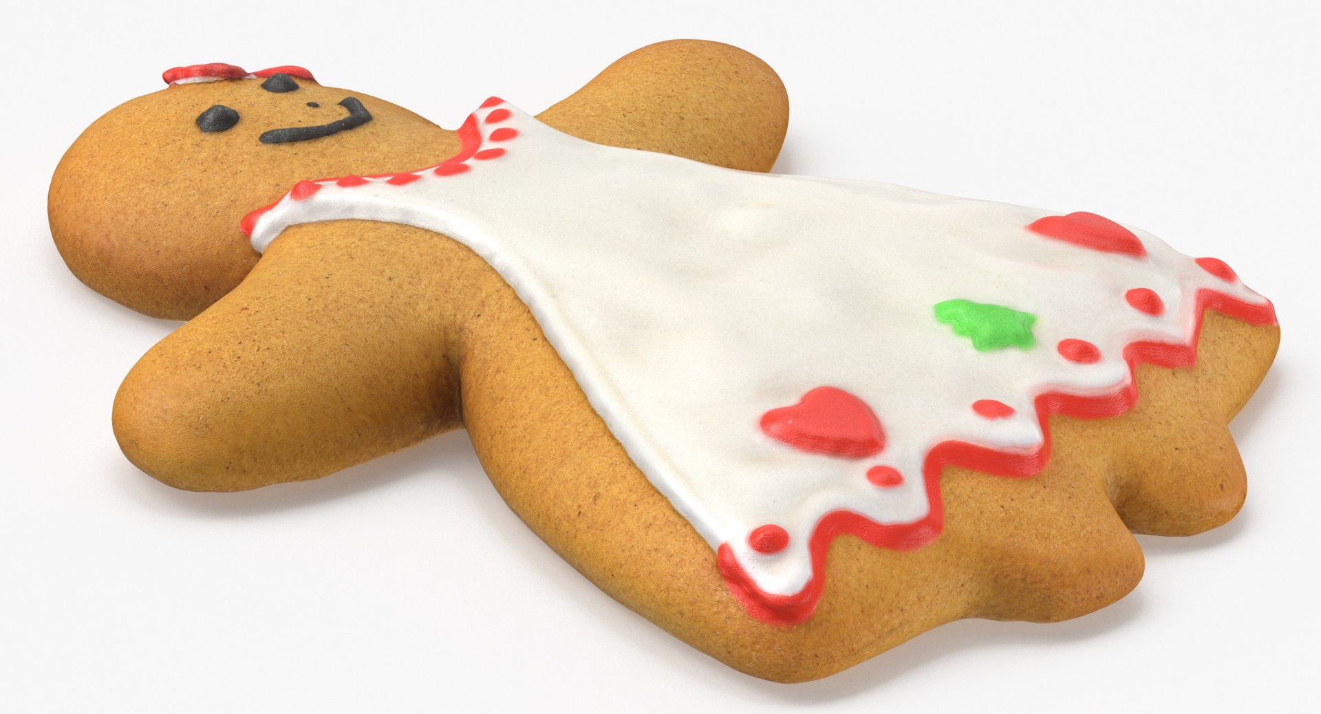 Gingerbread Woman Cookie 01 Bitten Model - TurboSquid 1860941