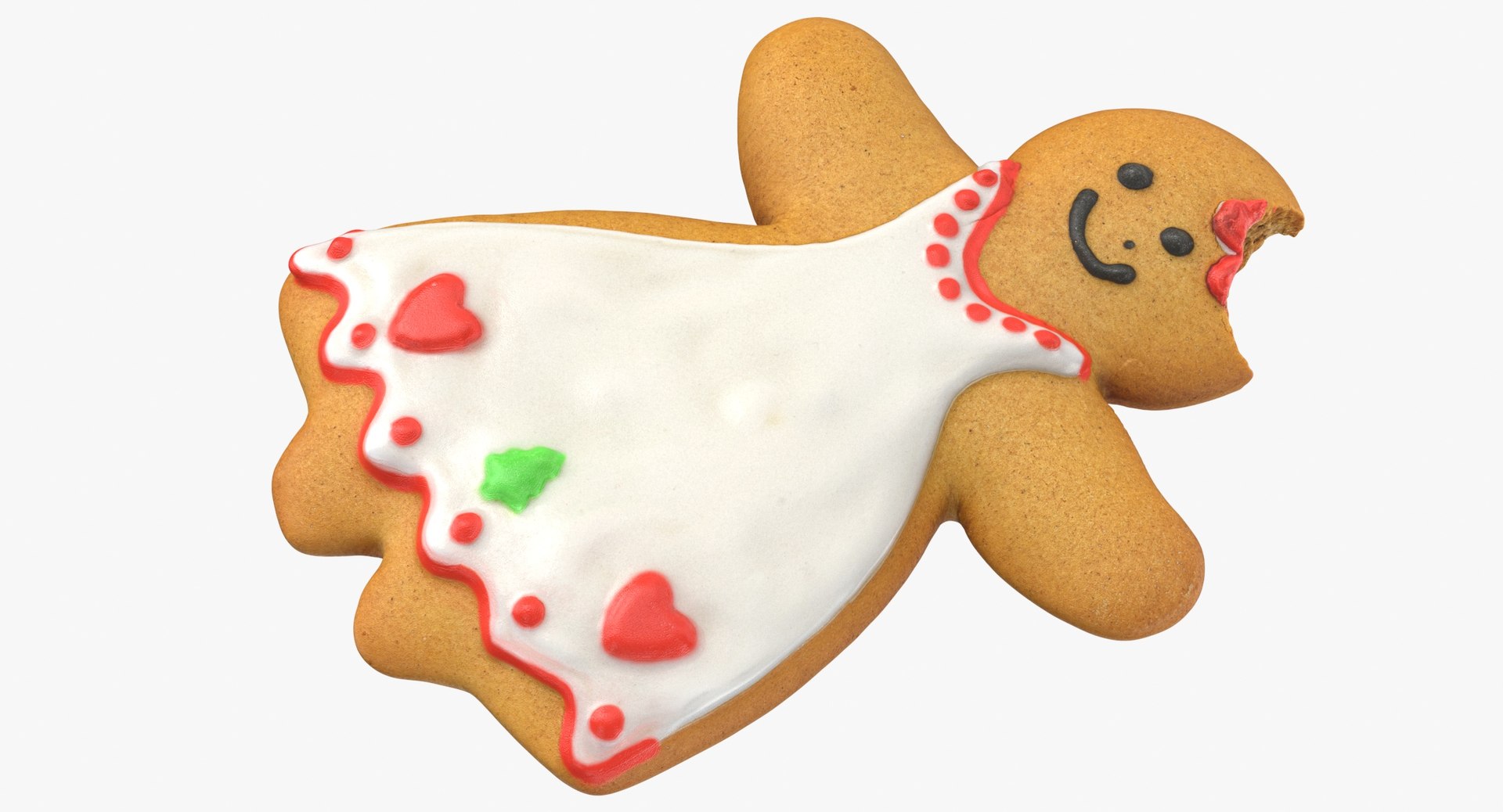 Gingerbread Woman Cookie 01 Bitten Model - TurboSquid 1860941