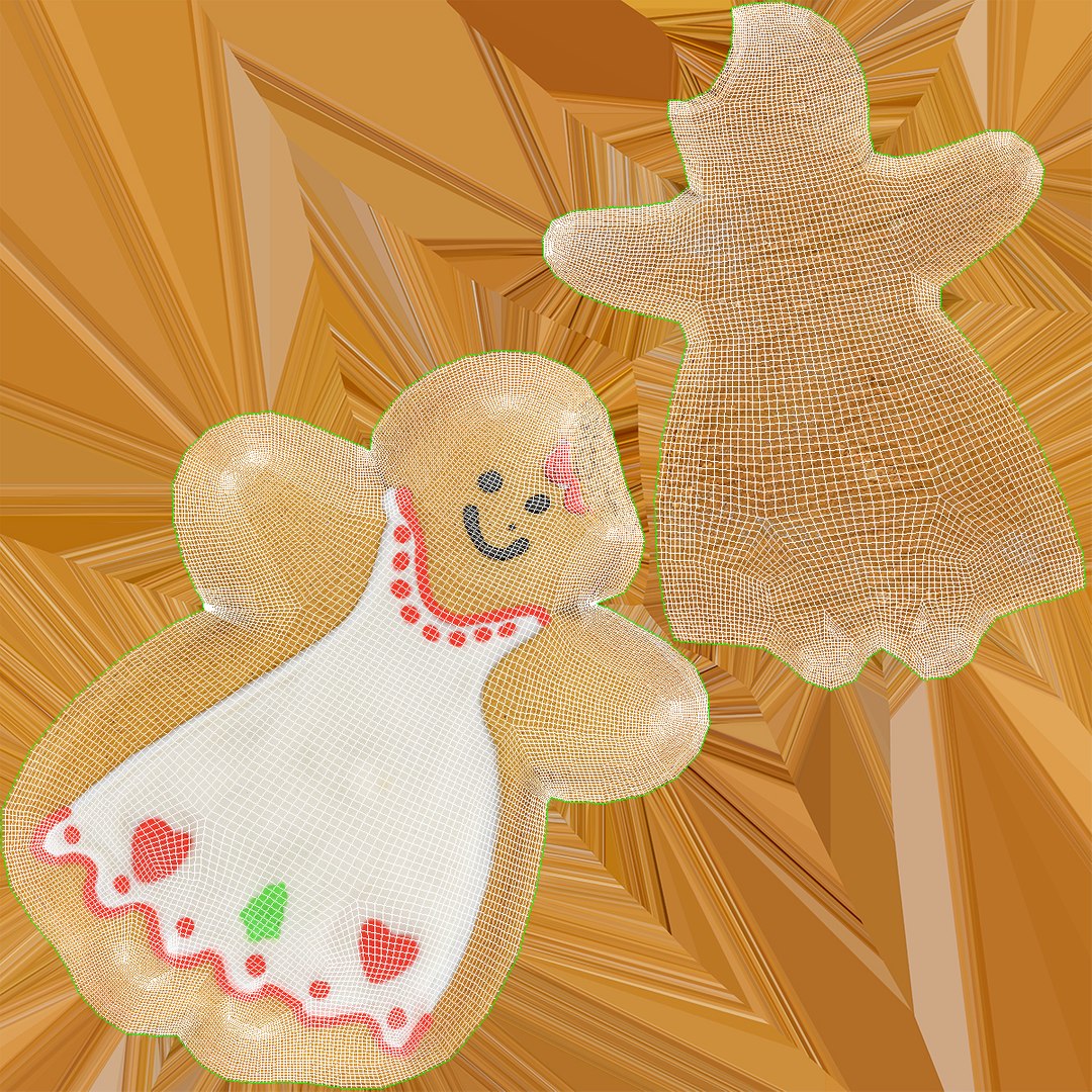 Gingerbread Woman Cookie 01 Bitten Model - TurboSquid 1860941