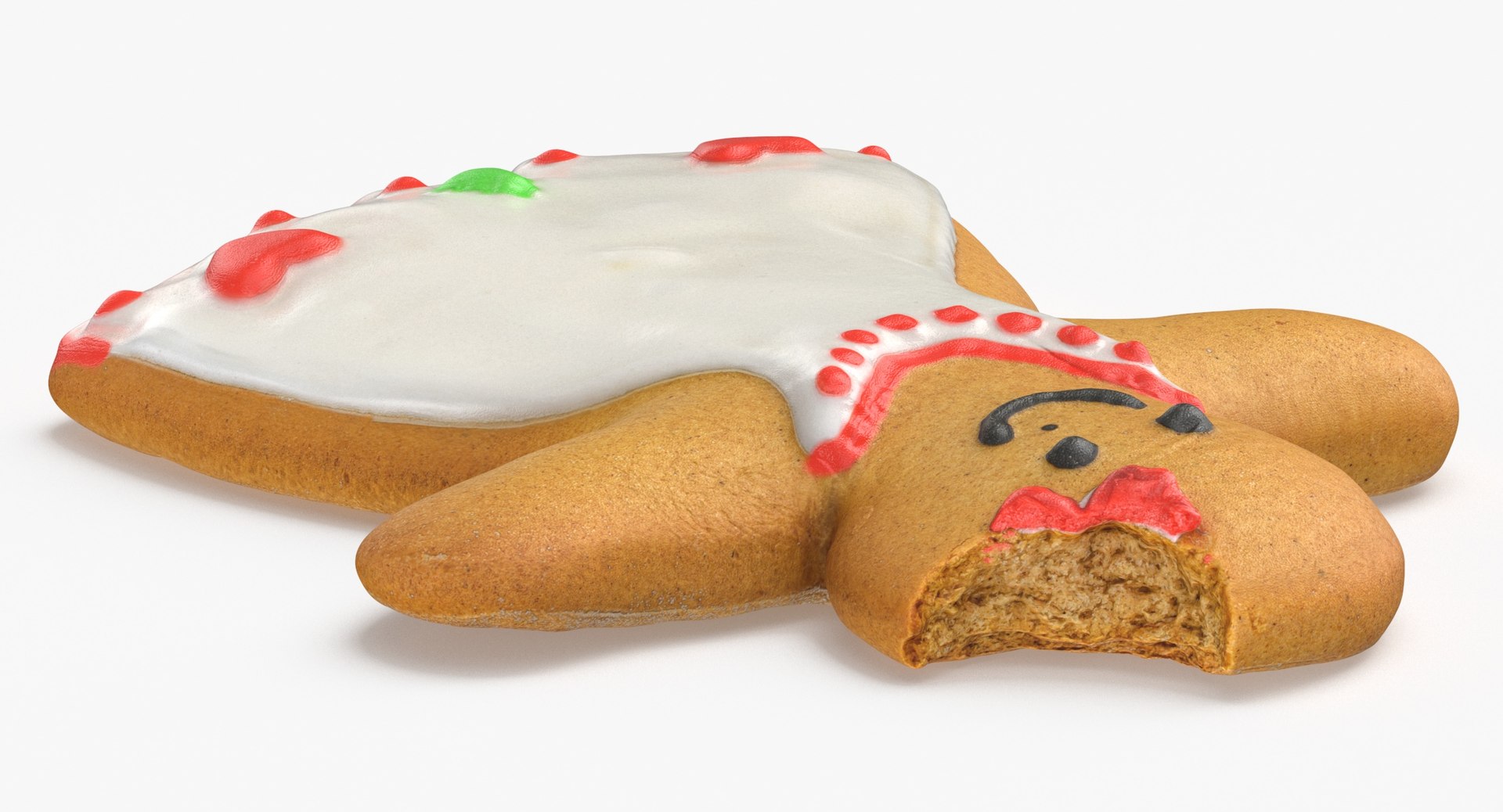 Gingerbread Woman Cookie 01 Bitten Model - TurboSquid 1860941