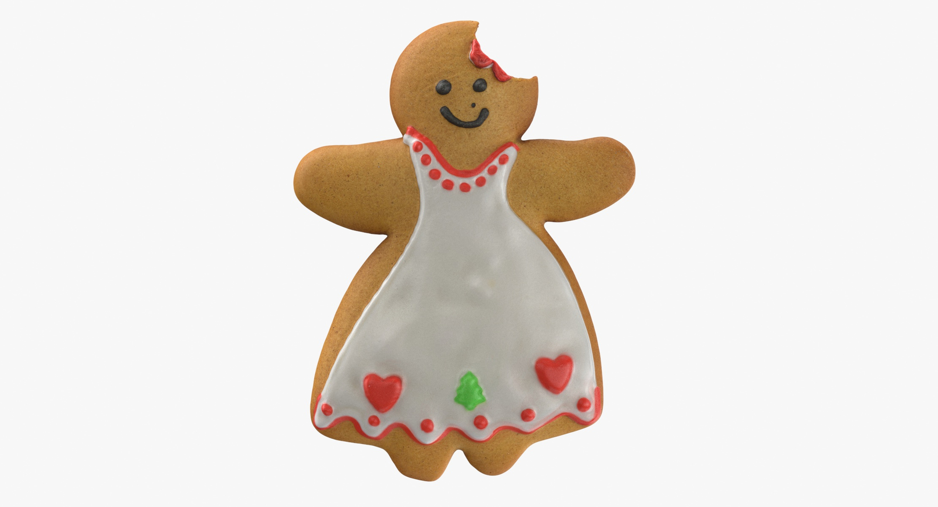 Gingerbread Woman Cookie 01 Bitten Model - TurboSquid 1860941