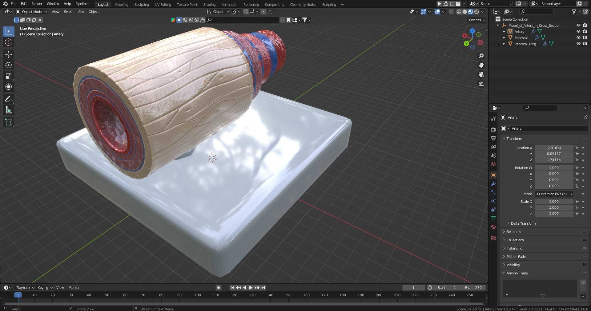 Model Of Artery In Cross Section 3D Model - TurboSquid 2389423