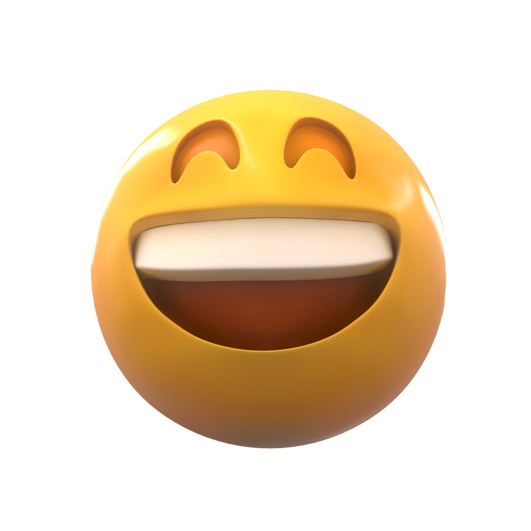 3D Emoji Grinning Face Smiling Model - TurboSquid 1400125
