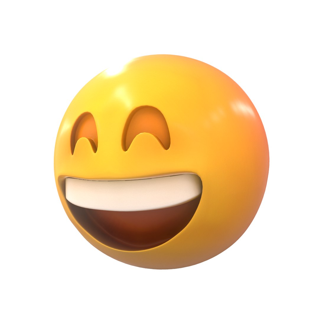 3D Emoji Grinning Face Smiling Model - TurboSquid 1400125