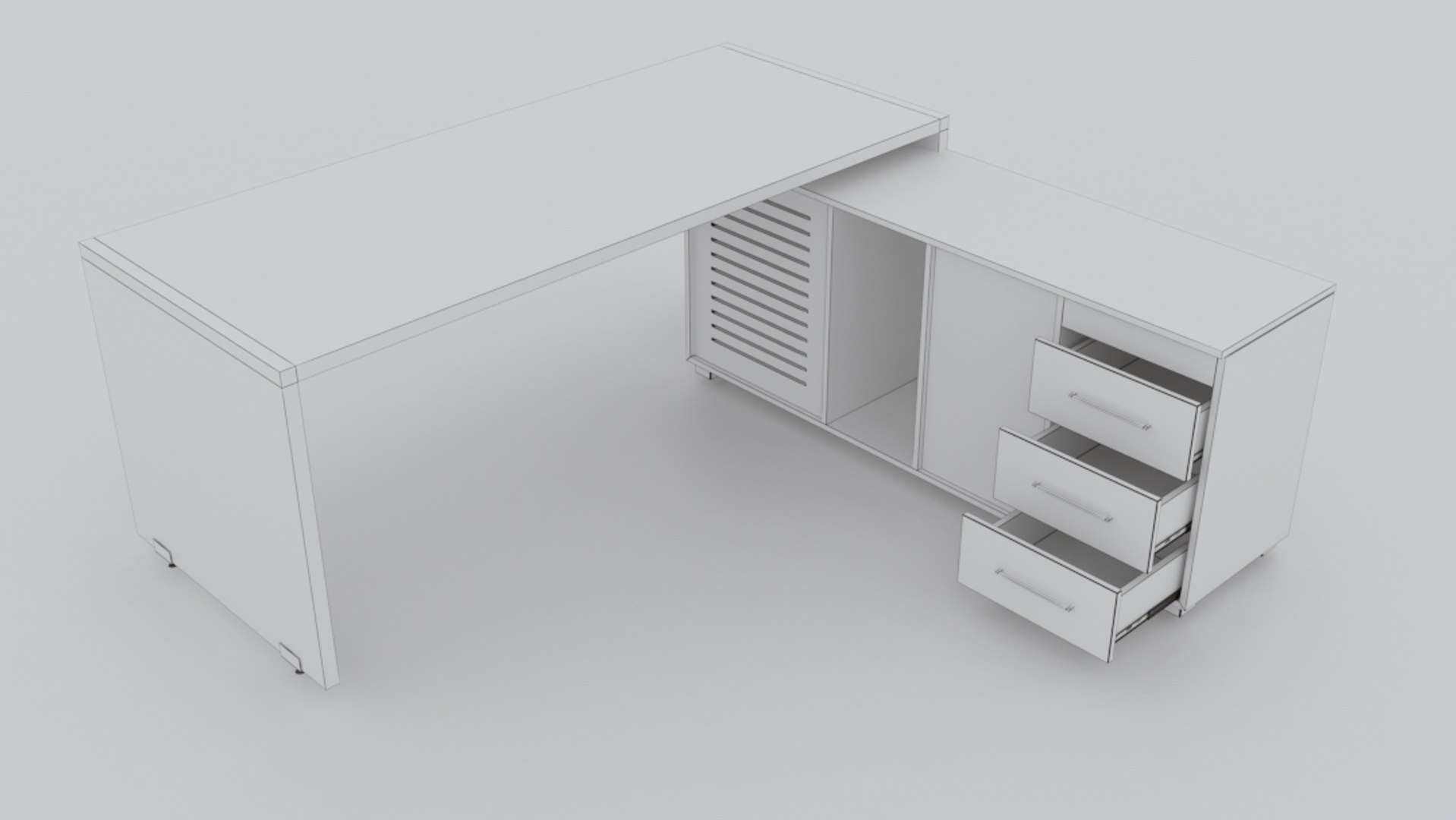Manager Desk 3D Model - TurboSquid 1304733