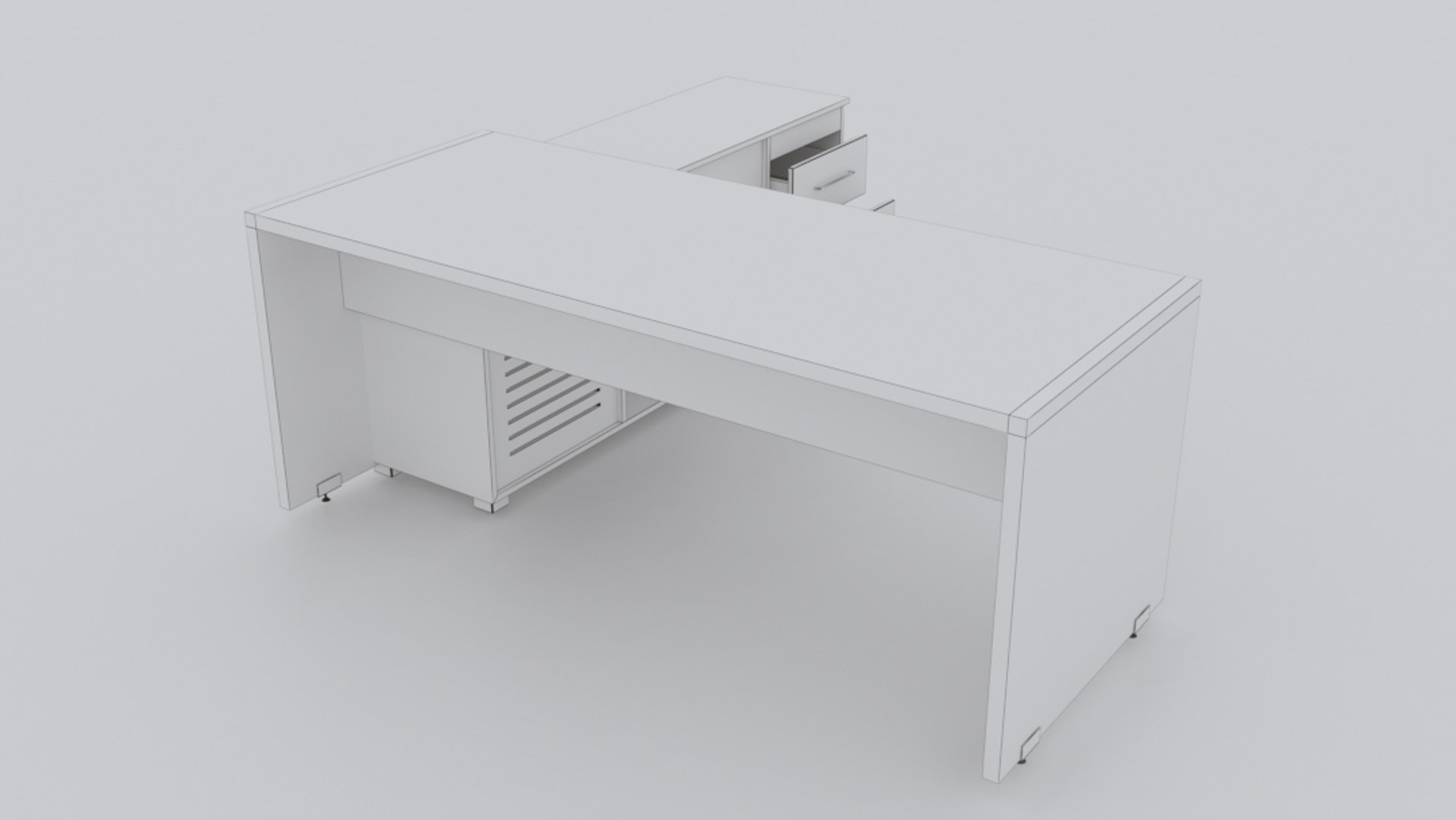 Manager Desk 3D Model - TurboSquid 1304733